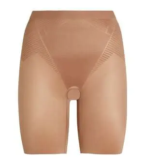Spanx Shape Invisible Mid-thigh Shorts Medium Control - Brown