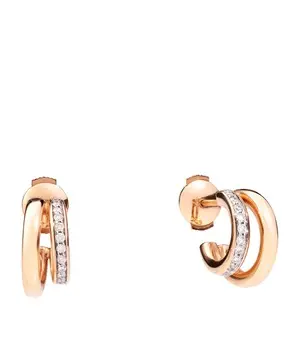 Pomellato And Diamond Together Hoop Earrings - White