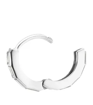 MARIA TASH Gold And Diamond Invisible Set Baguette Eternity Hoop Earring - White