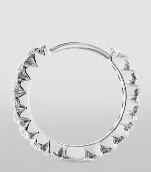 MARIA TASH Gold Invisible Set Diamond Eternity Hoop Earring - White