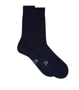 DORE DORE Ribbed Cotton Socks - Blue