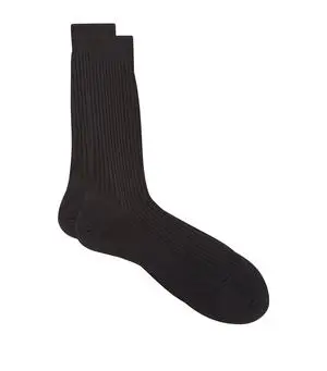 Pantherella Silk Baffin Socks - Black