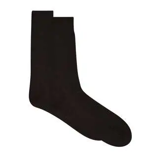 Pantherella Merino Wool-blend Short Socks - Brown