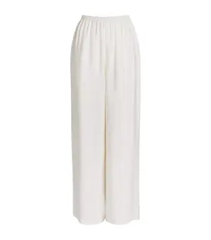 Eskandar Wide-leg Silk Trousers - White