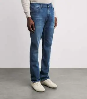 7 For All Mankind Standard Straight Jeans - Blue