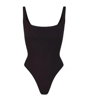 SKIMS Fits Everybody Square-neck Bodysuit - Black