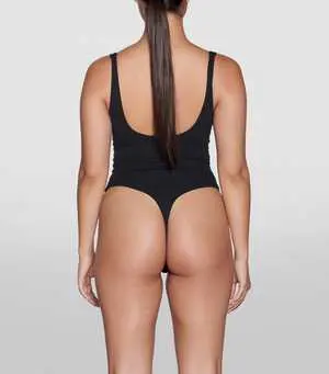 SKIMS Fits Everybody Square-neck Bodysuit - Black