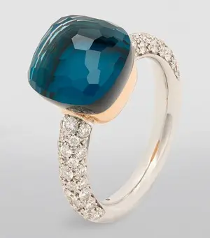 Pomellato Nudo Ring With Topaz And Diamond - Blue