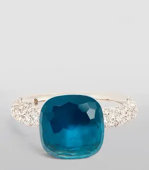Pomellato Nudo Ring With Topaz And Diamond - Blue