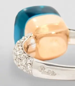 Pomellato Nudo Ring With Topaz And Diamond - Blue