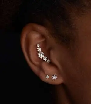 MARIA TASH Flower Threaded Stud Earring