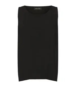 Eskandar Silk Shell Top - Black