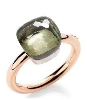 Pomellato Mixed Gold And Prasiolite Nudo Classic Ring - Green