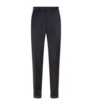 Brioni Wool Tailored Trousers - Blue