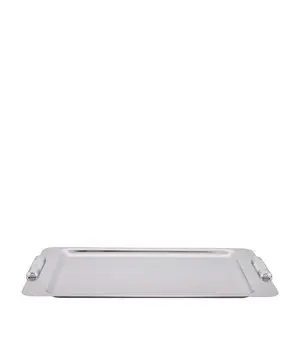 ZODIAC Large Cylinder Chrome Tray - Silver
