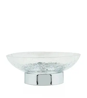 ZODIAC Cracked Crystal Soap Dish - Silver