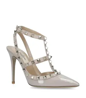Valentino Garavani Leather Rockstud Pumps - Nude