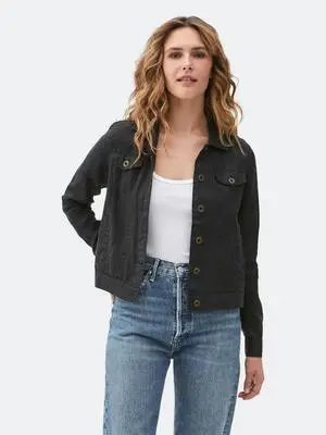 Michael Stars Linen Jean Jacket Blue