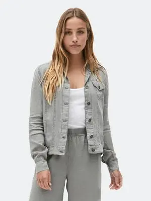 Michael Stars Linen Jean Jacket Grey