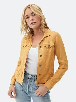 Michael Stars Linen Jean Jacket Orange