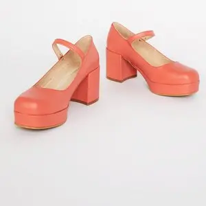 Intentionally Blank Mika Leather Platform Mary Jane - Orange
