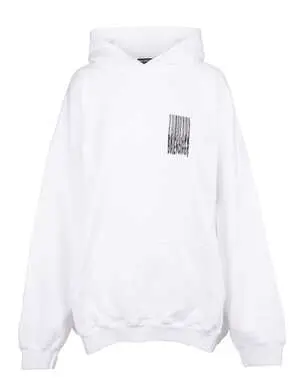 Balenciaga White Medium Fit Barcode Hoodie