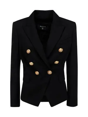 Balmain 6 Btn Grain De Poudre Jacket Nero