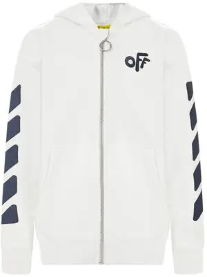Off-White White Sweatshirt With Blue Print White