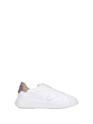 Philippe Model Temple Veau Sneakers Bianco Glitter