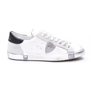 Philippe Model Leather Sneakers Prsx Low White-silver