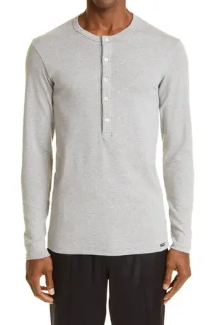 TOM FORD Cotton Knit Henley Grey