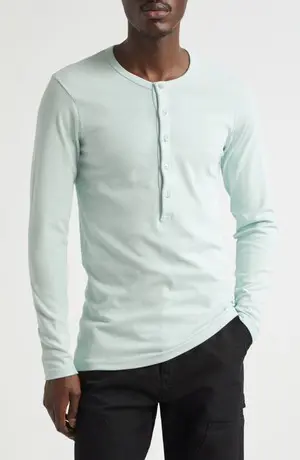 TOM FORD Cotton Knit Henley - Pale Mint