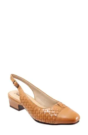 Trotters Dea Woven Slingback Pump - Bone