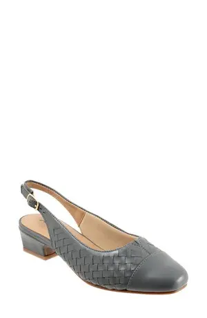 Trotters Dea Woven Slingback Pump - Mid Grey