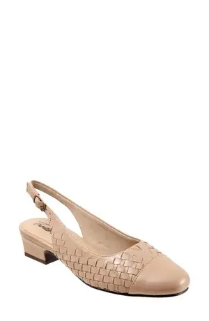 Trotters Dea Woven Slingback Pump - Nude