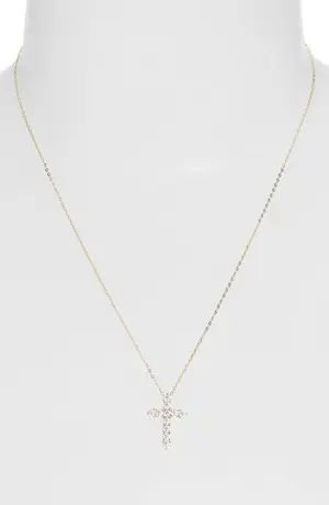 Nadri Cross Pendant Necklace - Gold