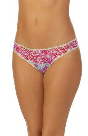 ON GOSSAMER On Gossamer Triple Mesh Printed Bikini Bottom Bright Blooms