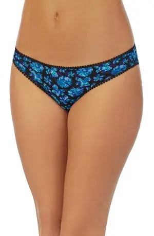 ON GOSSAMER On Gossamer Triple Mesh Printed Bikini Bottom Galaxy Floral