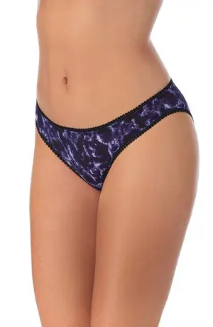 ON GOSSAMER On Gossamer Triple Mesh Printed Bikini Bottom Marble Sea