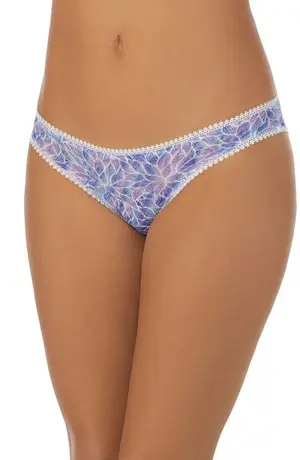 ON GOSSAMER On Gossamer Triple Mesh Printed Bikini Bottom Modern Lace Floral