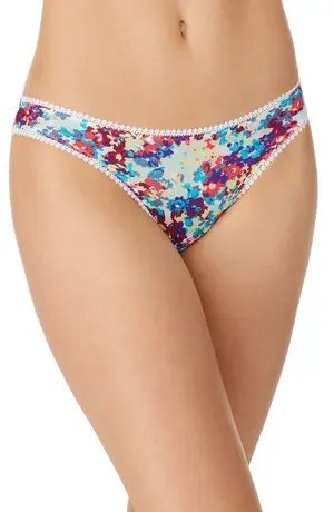 ON GOSSAMER On Gossamer Triple Mesh Printed Bikini Bottom Secret Garden