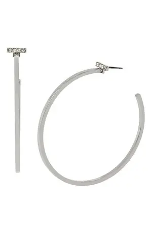 ALLSAINTS AllSaints Pavé Bar Hoop Earrings Crystal