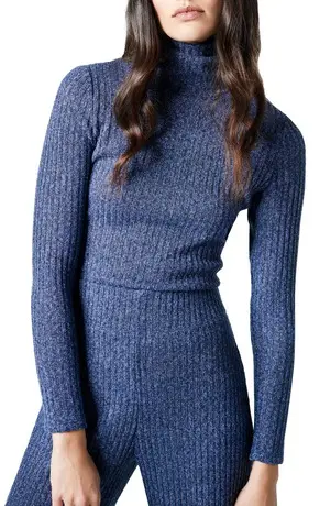 Smythe Rib Knit Turtleneck Sweater