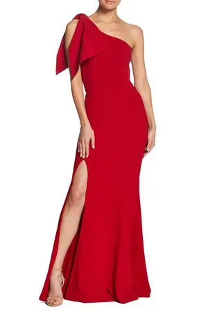 Dress The Population Georgina One-shoulder Gown - Garnet