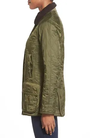 Barbour Beadnell Fleece Lined Quilted Jacket - Olive