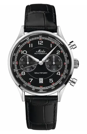 MIDO Multifort Patrimony Chronograph Strap Watch - Black