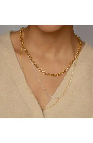Monica Vinader Fine Chain Link Necklace - Silver