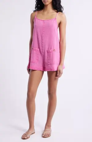 Rip Curl Classic Surf Tank Romper - Hot Pink