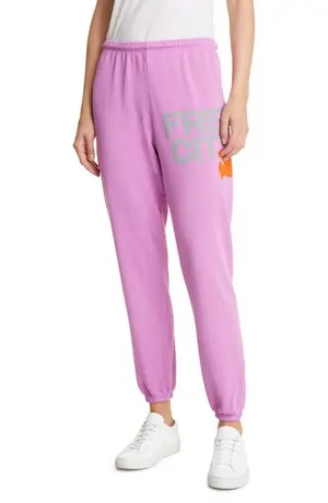 FREECITY Large Logo Sweatpants Pink Juice