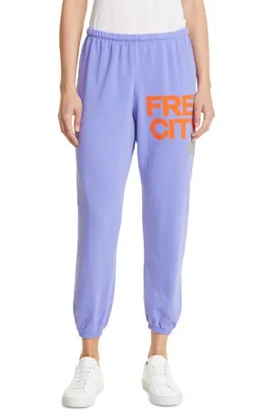 FREECITY Large Logo Sweatpants Purple Juice
